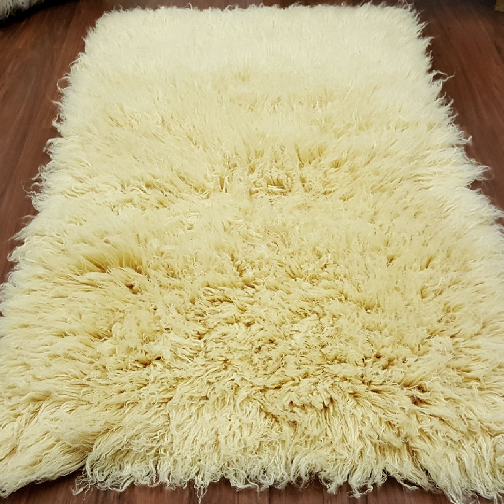 SUPER THICK 3X5 YELLOW FLOKATI RUG | THICK 3000gsm WEIGHT | LONG 3.5"