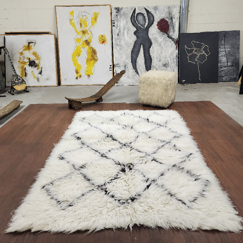 DESIGNER FLOKATI RUGS | SOFT 4" PILE | WOOL AREA RUGS | ASSORTED SIZES